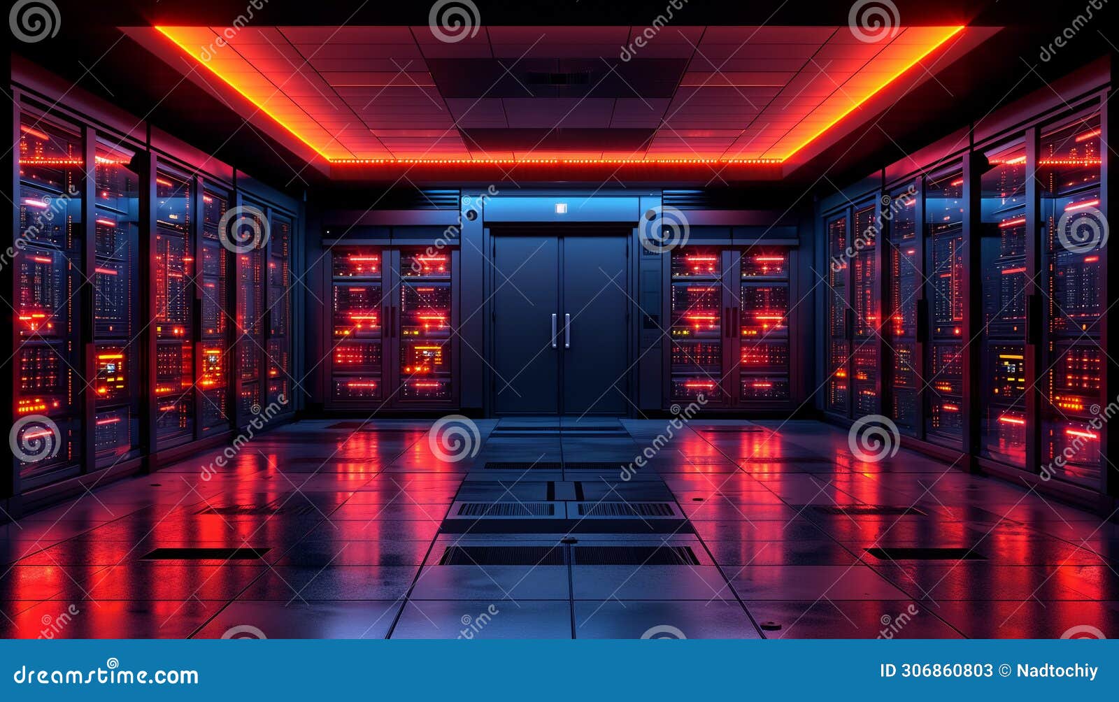 Data center interior stock image. Image of industry - 306860803
