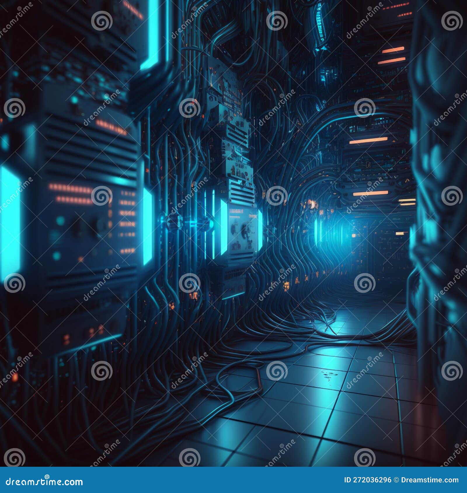 Data Center Interior, Server Racks with Telecommunication Equipment in ... Data Center Interior, Server Racks with Telecommunication Equipment in ...