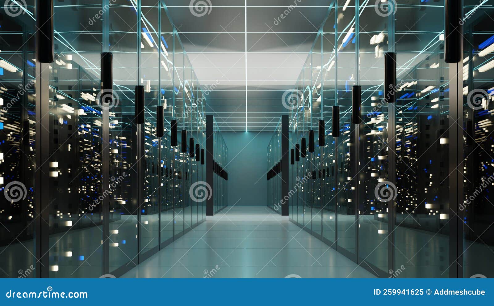 Data Center or Internet Server, 3d Rendering Stock Illustration ...