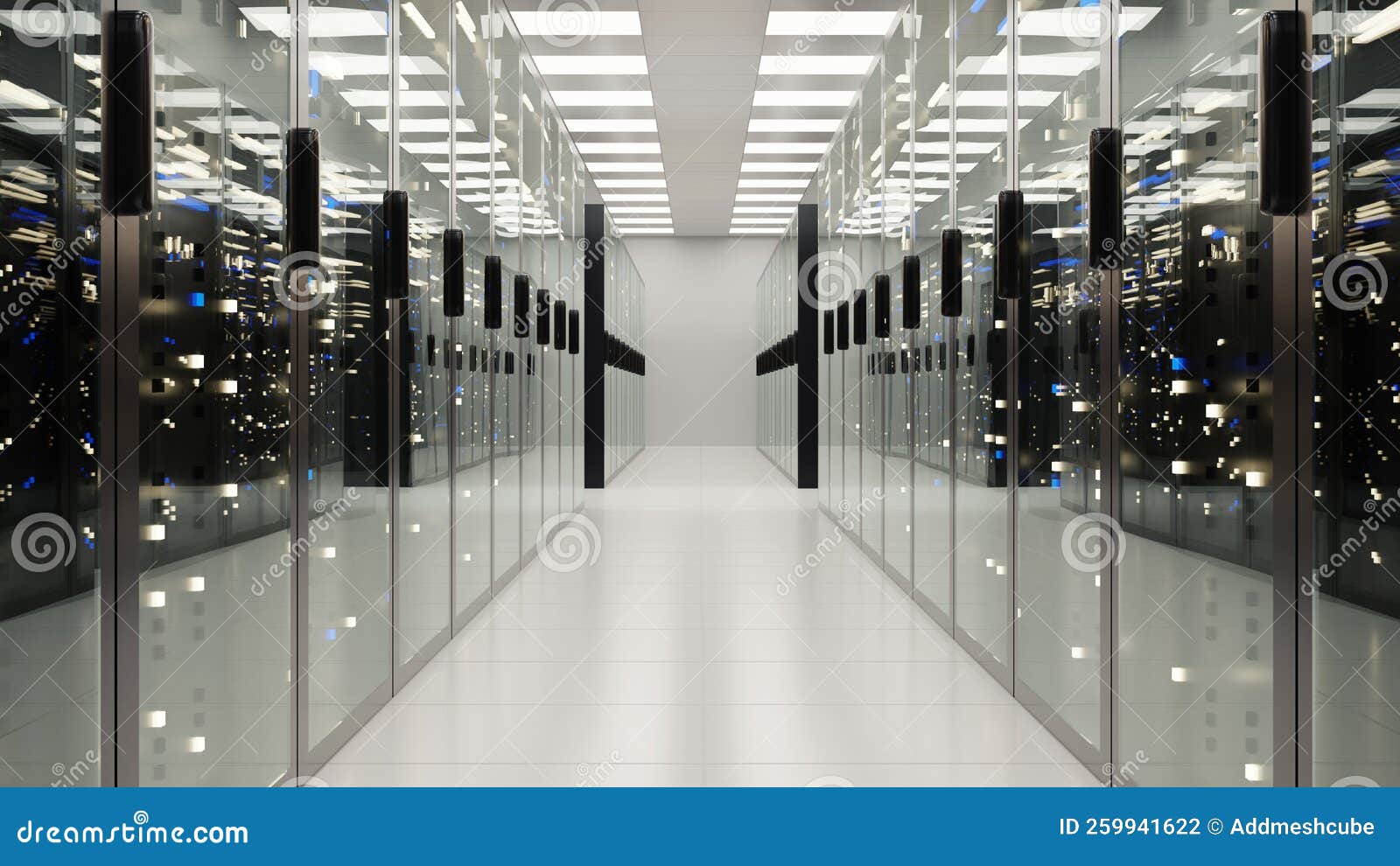 Data Center or Internet Server, 3d Rendering Stock Illustration ...