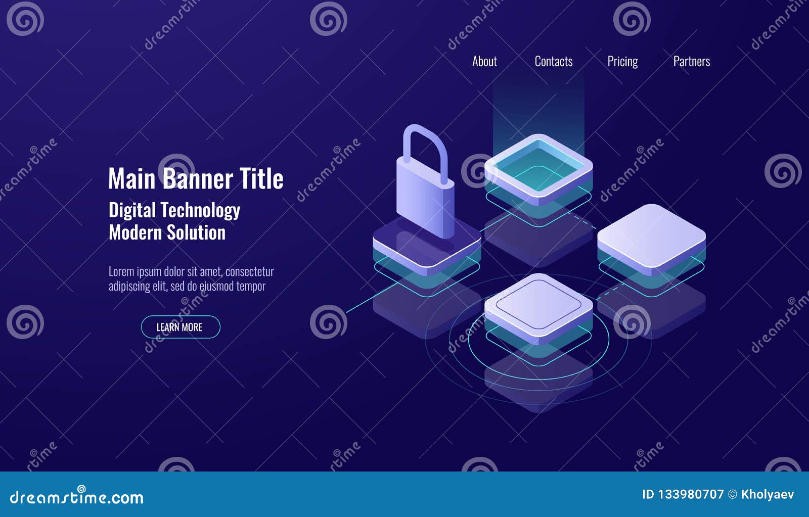 Data Center, Isometric Icon Data Security Concept, Lock Protection ...