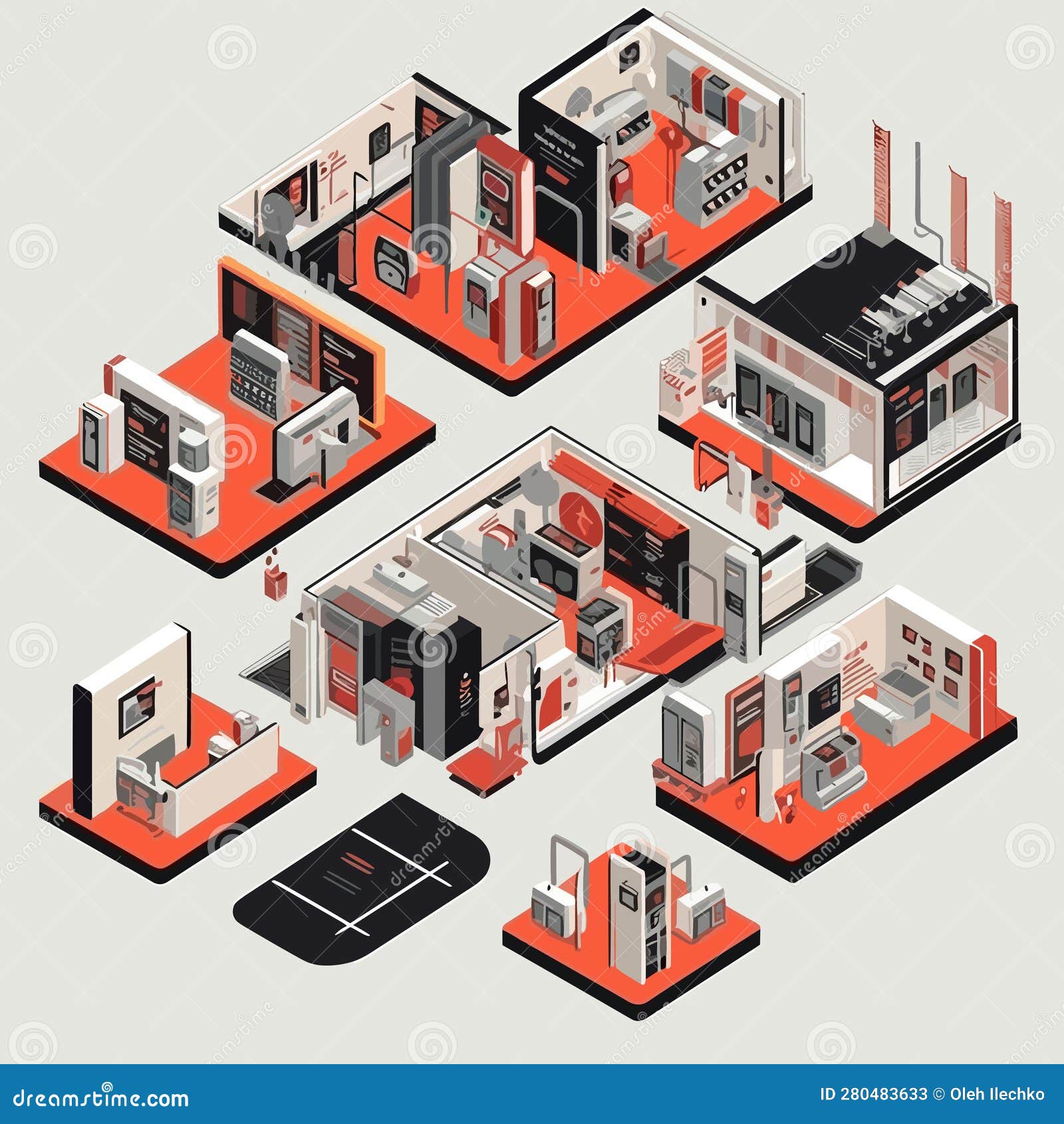 Data Center Isometric Vector Set Isolated Illustration Stock Vector ...