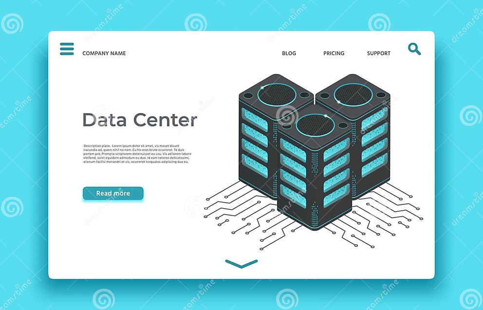 Data Center Landing Page. Isometric Servers Vector Design Stock ...