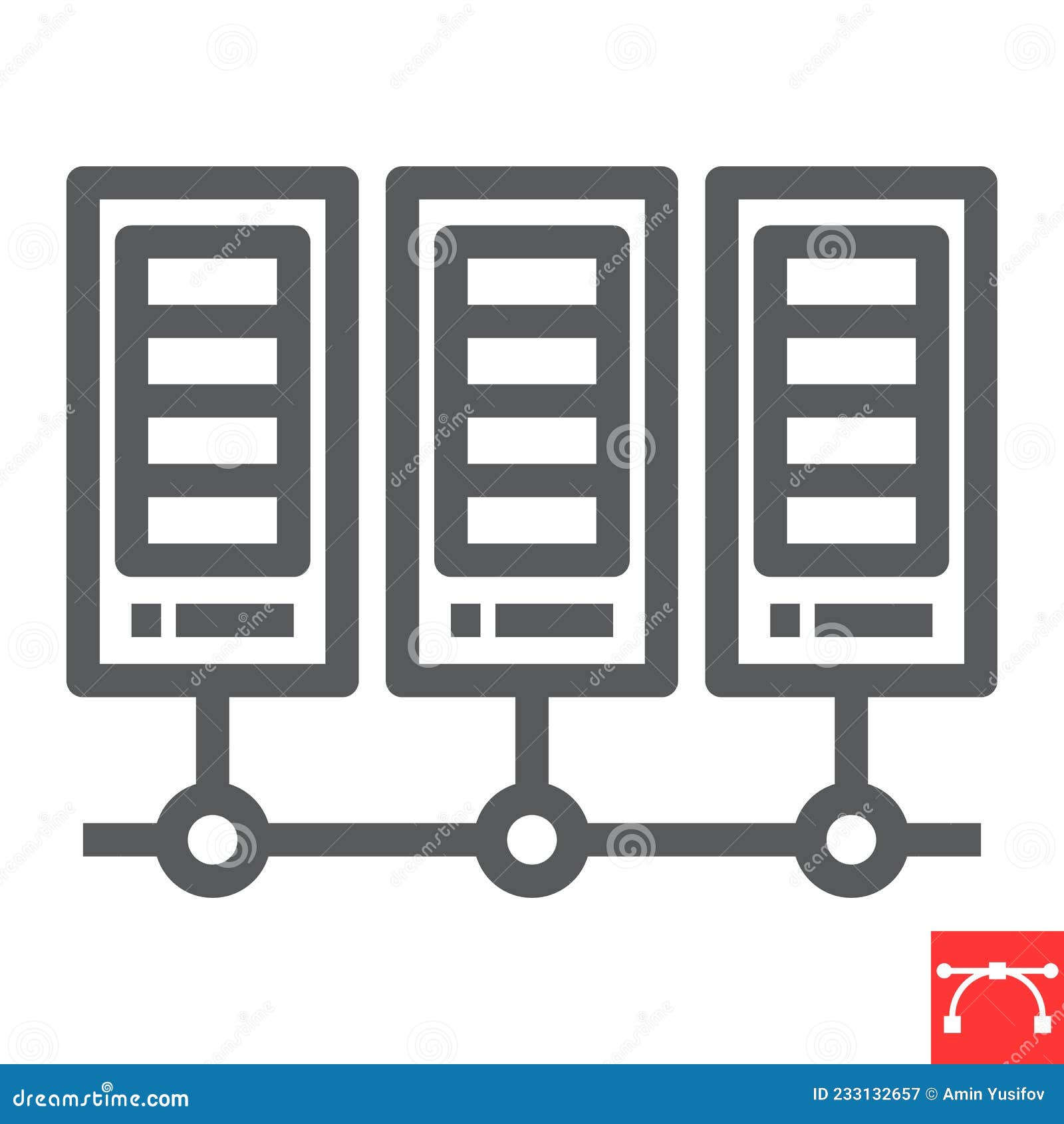 Data center line icon stock vector. Illustration of data - 233132657