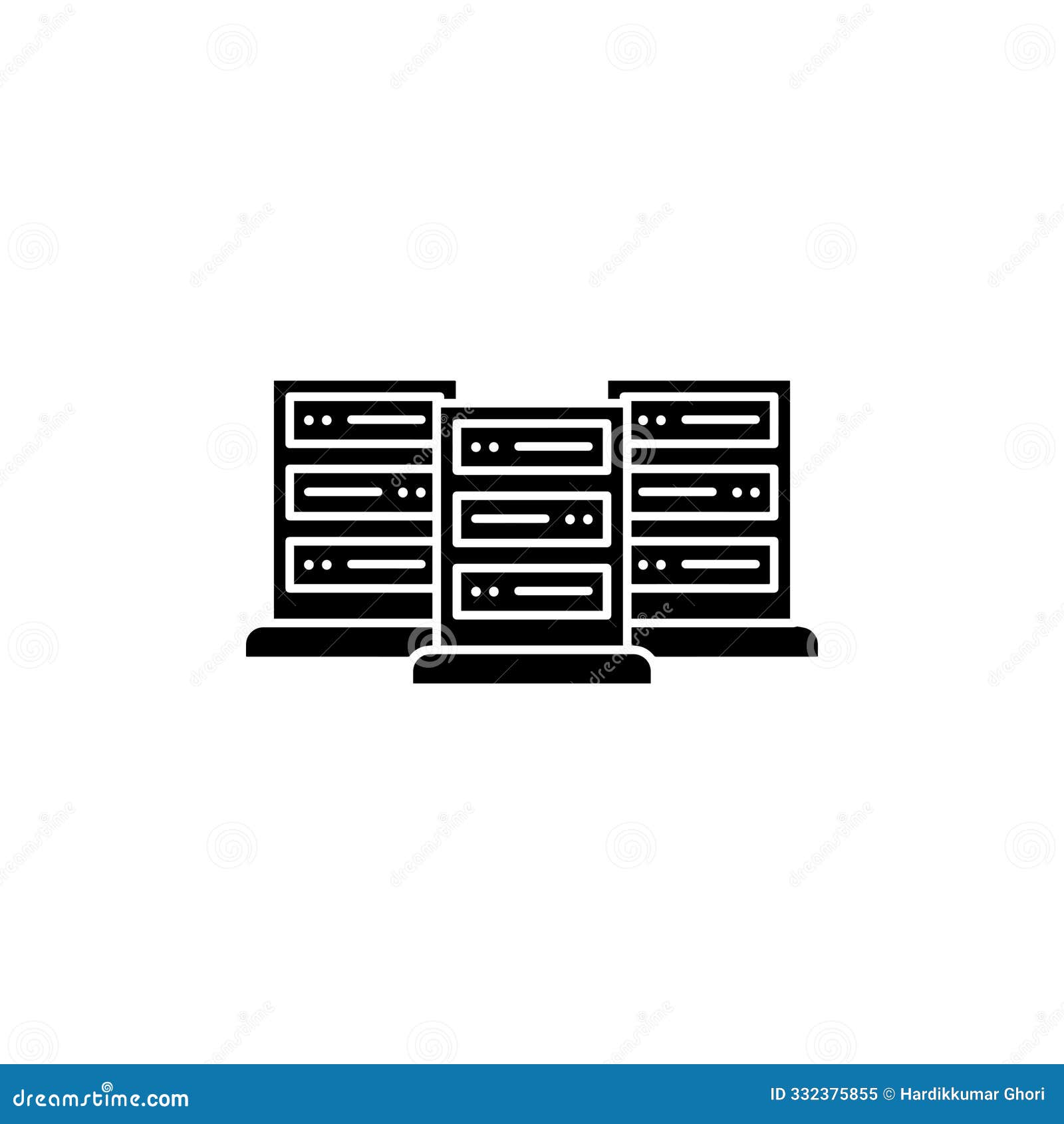 Data Center Line Icon Isolated on White Background Stock Illustration ...