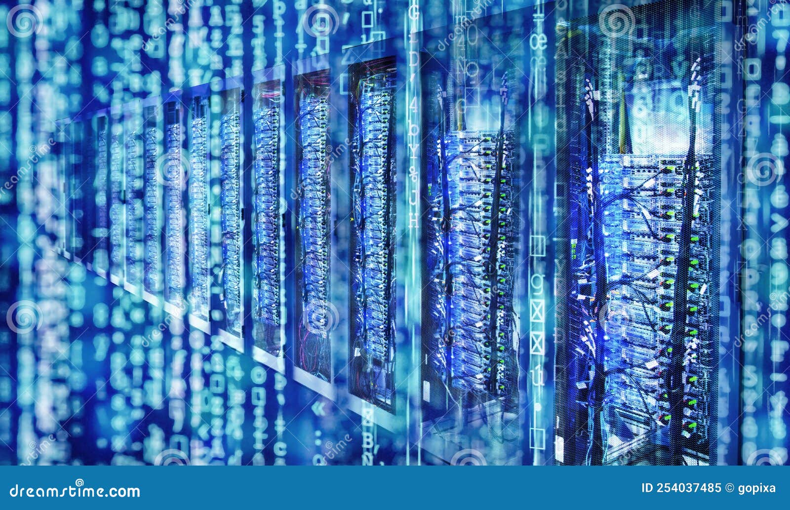Data Center With Matrix Royalty-Free Stock Photography | CartoonDealer ...