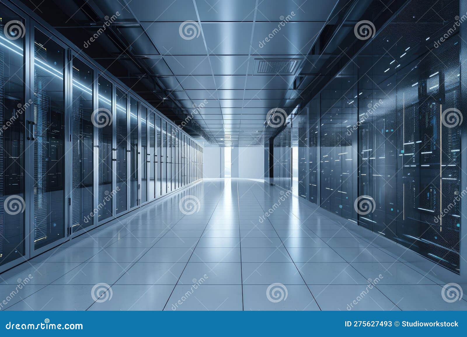 Data Center with Modern Architecture, Featuring Sleek and Clean Design ...