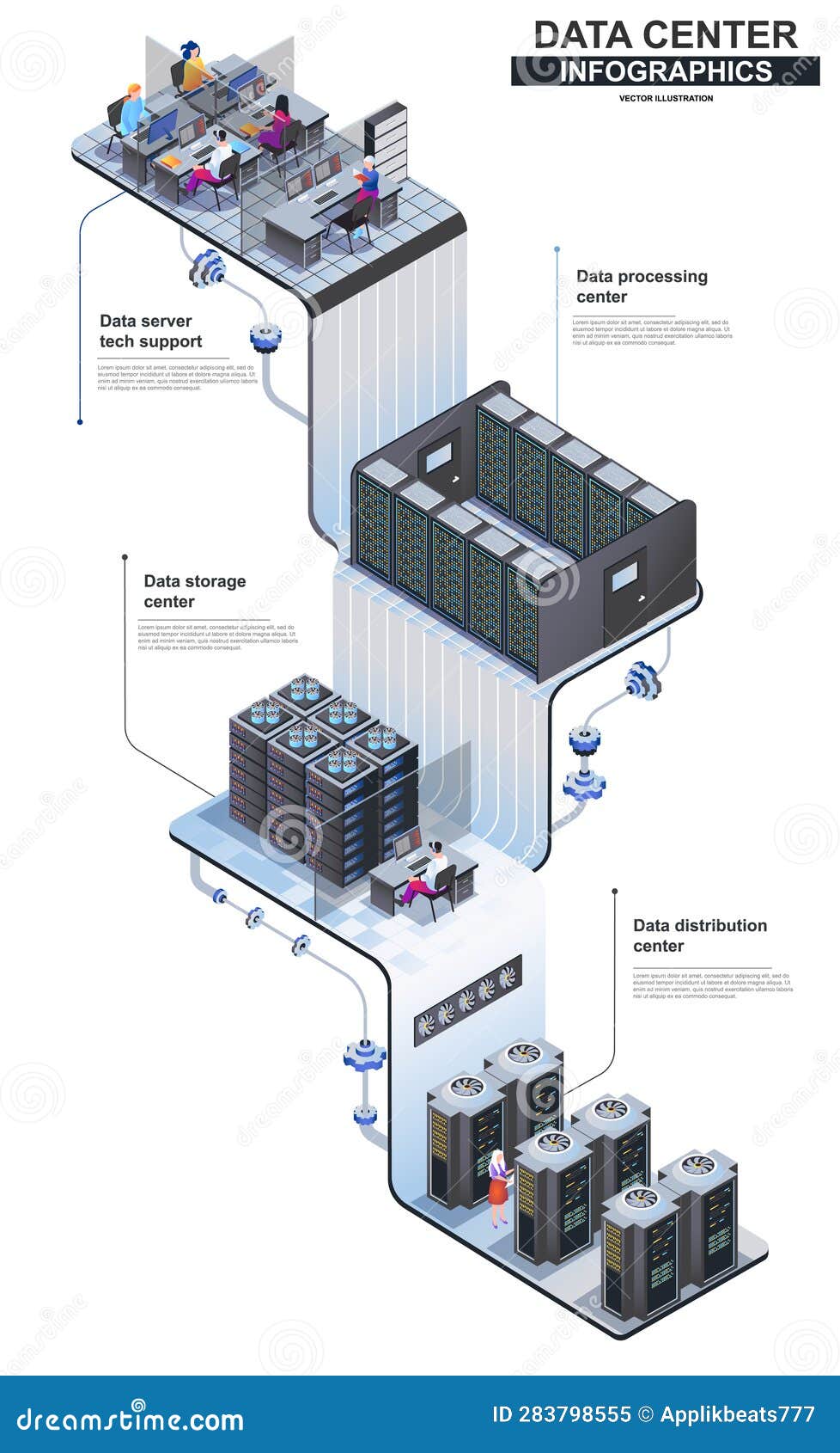 Data Center Modern Isometric Infographics. 3d Isometry Graphic Design ...