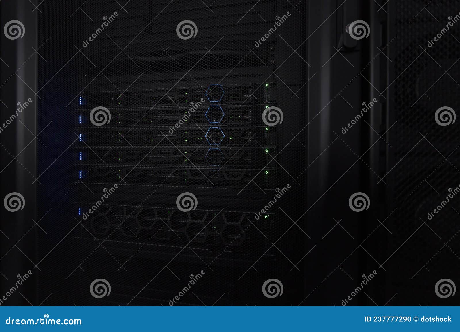 Data Center with Multiple Rows of Fully Operational Server Racks ...