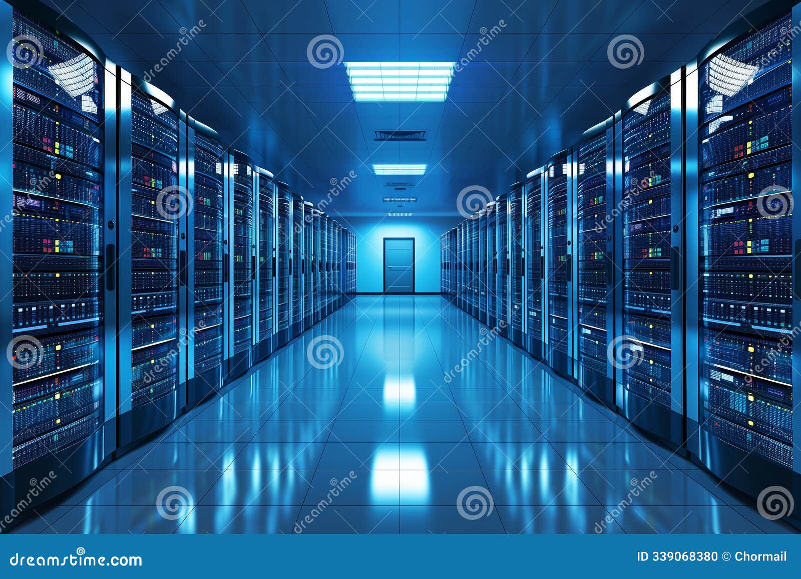 Data Center Network Security Room with Engineer Control Internet ...