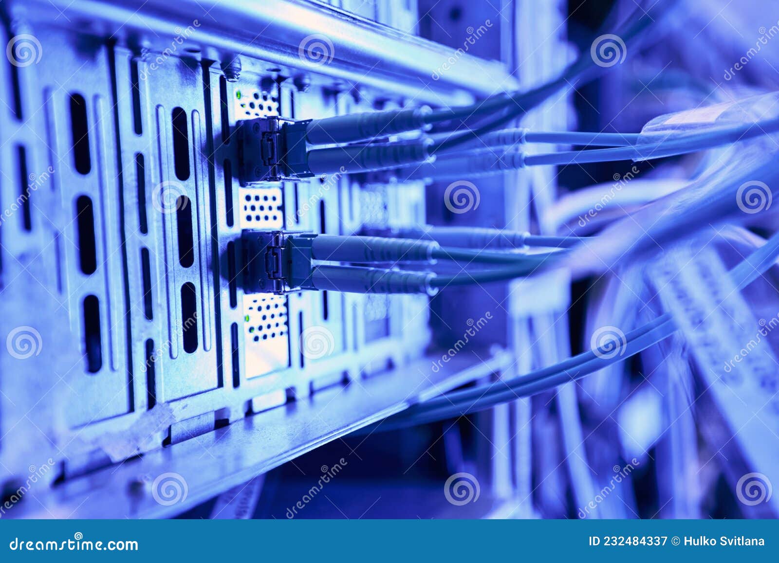Data Center Network Server Connected To Router Using Ethernet Cables ...