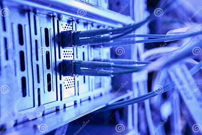 Data Center Network Server Connected To Router Using Ethernet Cables ...