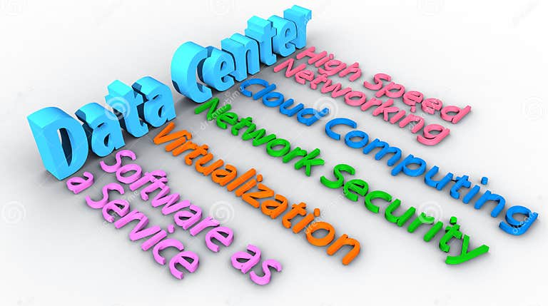 Data Center Network Words Array Stock Illustration - Illustration of ...