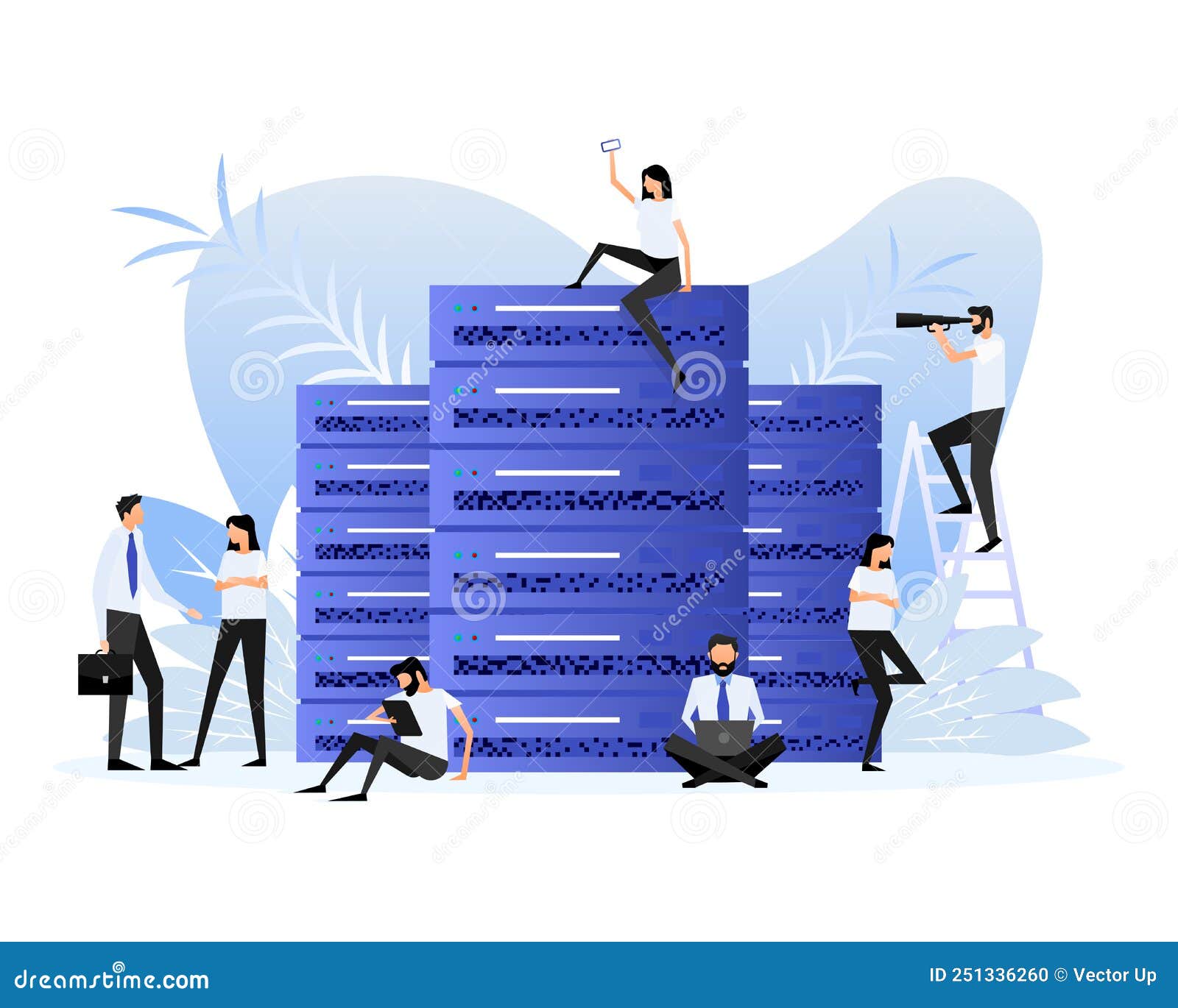 Data Center People. Vector Illustration Digital Design Stock Vector ...
