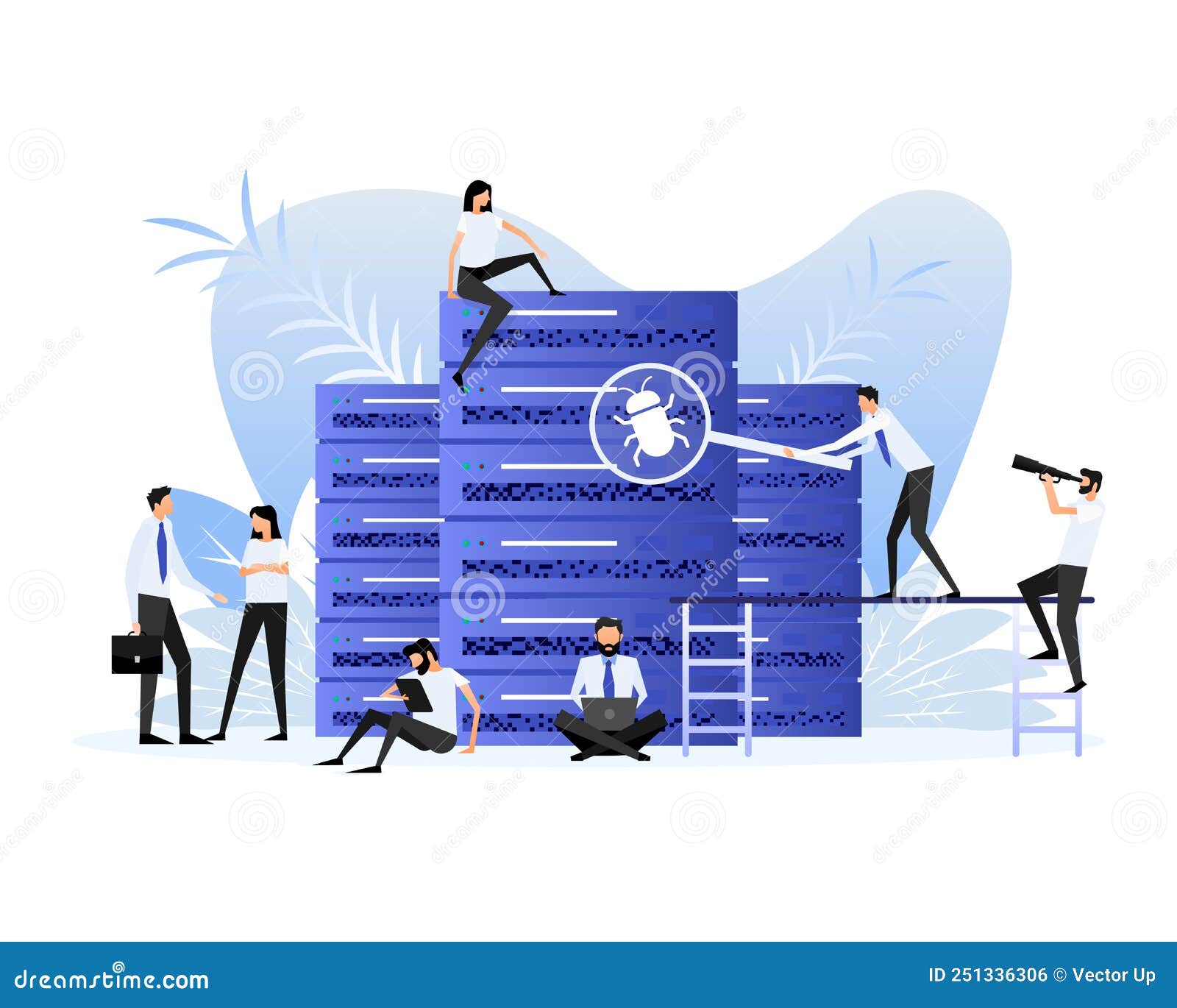 Data Center People. Vector Illustration Digital Design Stock Vector ...