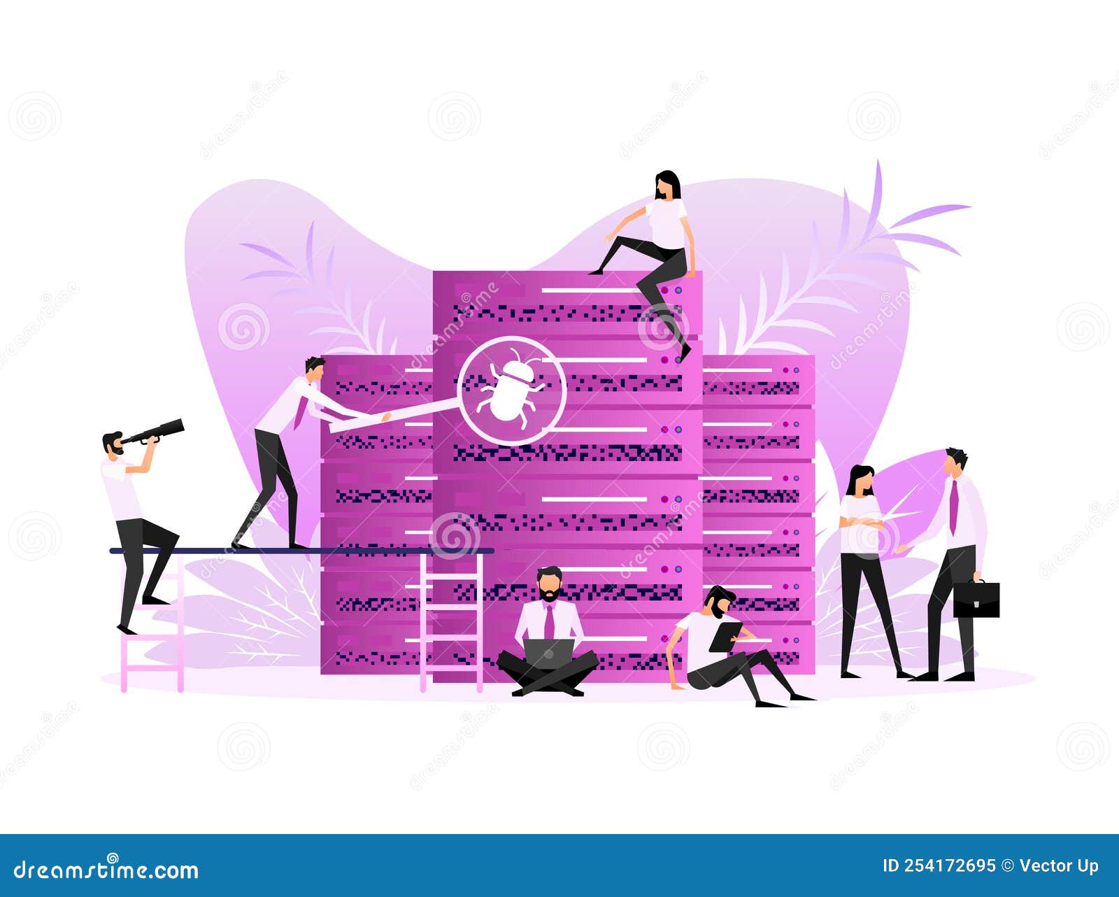 Data Center People. Vector Illustration Digital Design Stock Vector ...