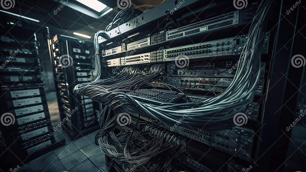 Data Center, Platform for Hosting Server. Generative AI Stock Illustration - Illustration of ...