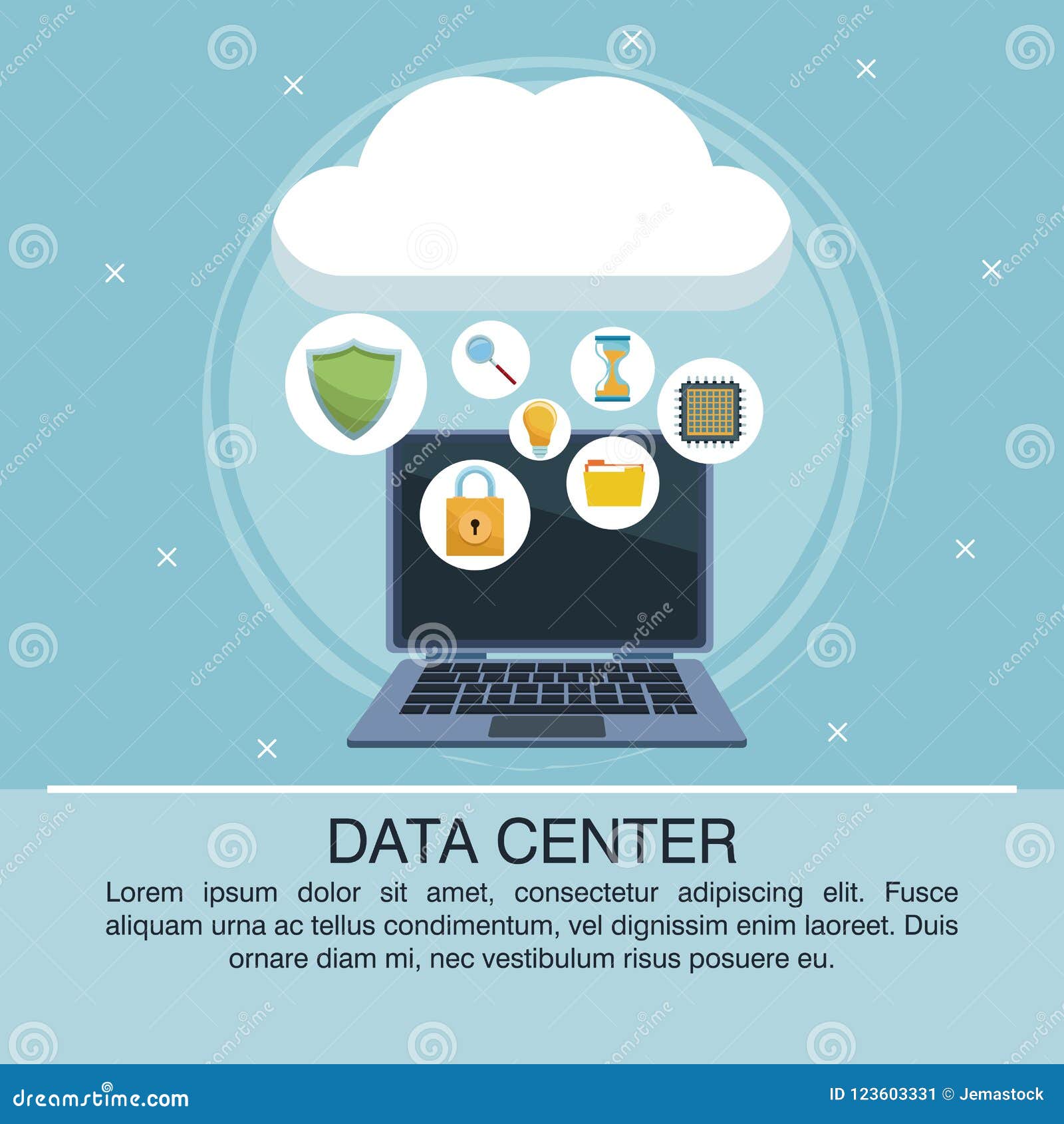 Data Center Poster with Informaton Stock Vector - Illustration of ...