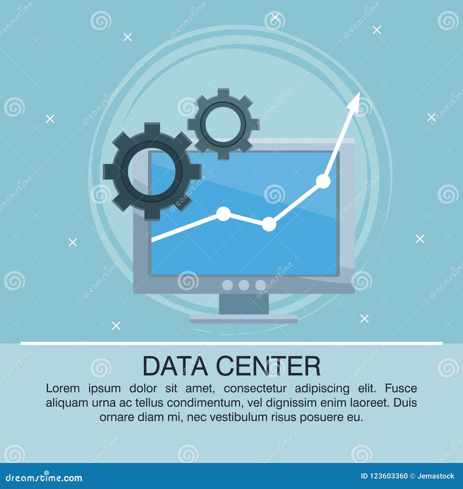 Data Center Poster with Informaton Stock Vector - Illustration of ...