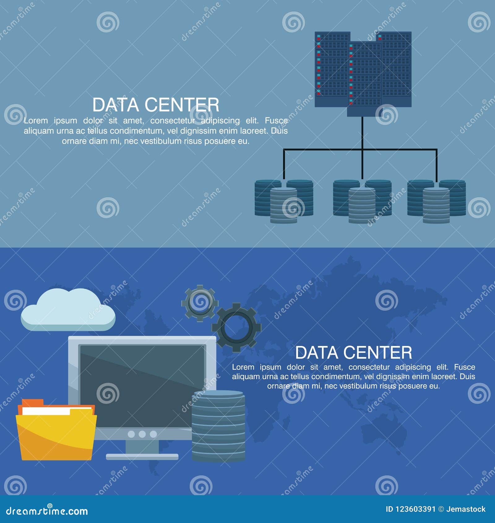 Data Center Poster with Informaton Stock Vector - Illustration of ...