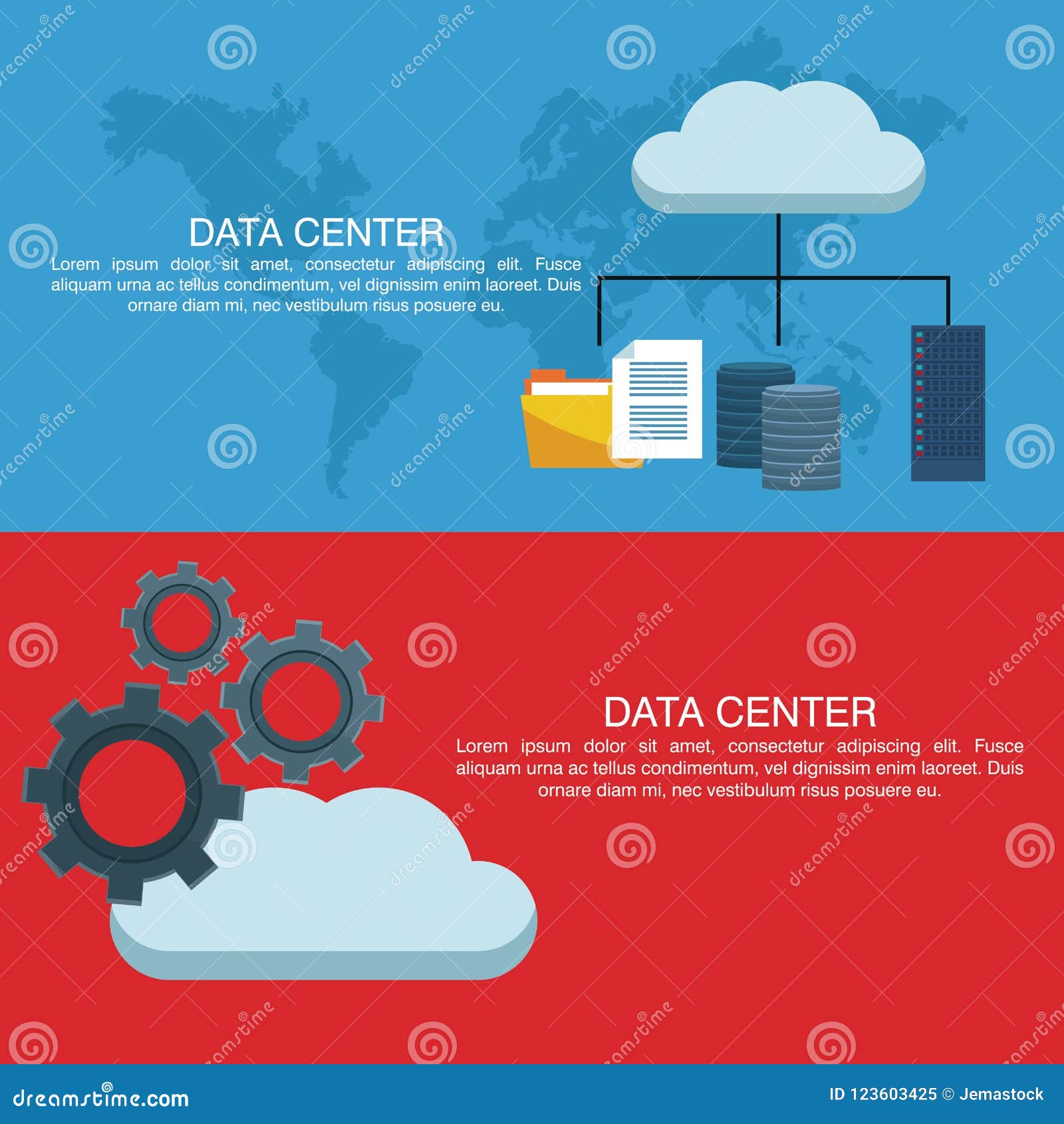 Data Center Poster with Informaton Stock Vector - Illustration of ...