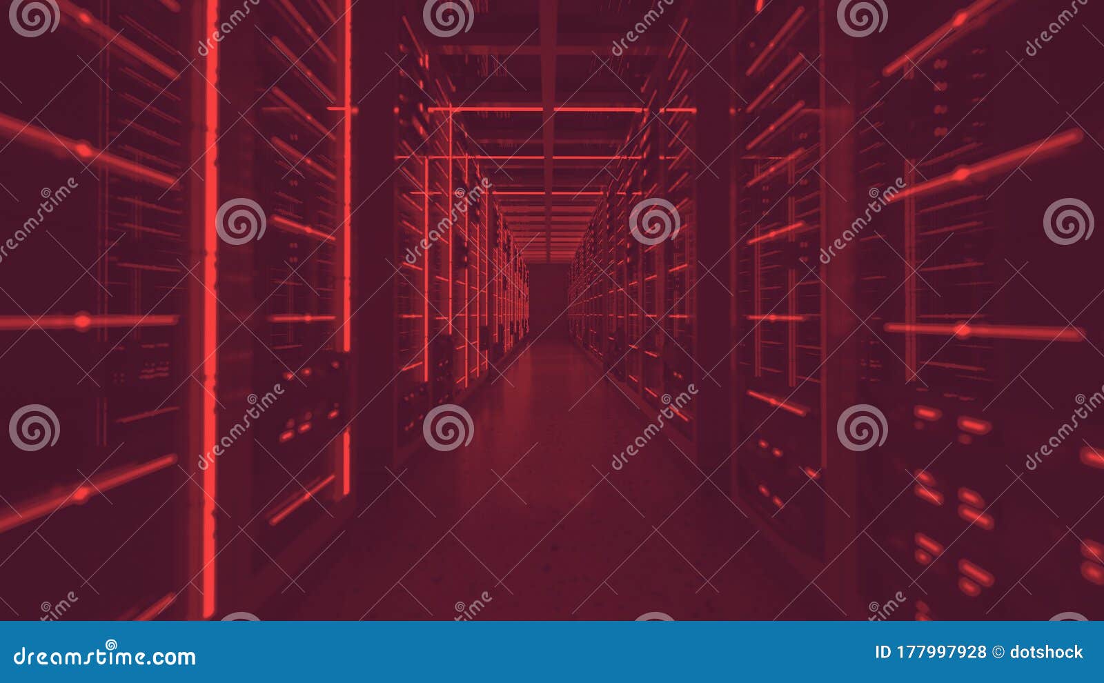Data Center Red Lights Alert Stock Illustration - Illustration of ...