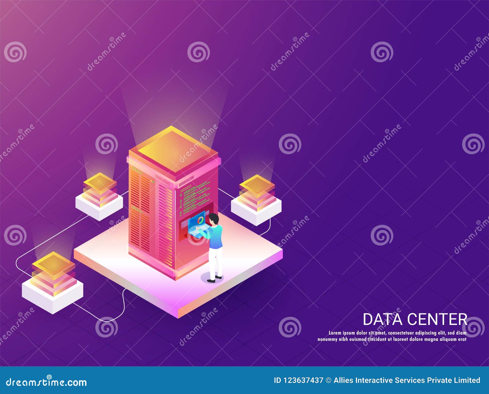 Data Center Responsive Web Template Design with Isometric Illustration ... Data Center Responsive Web Template Design with Isometric Illustration ...