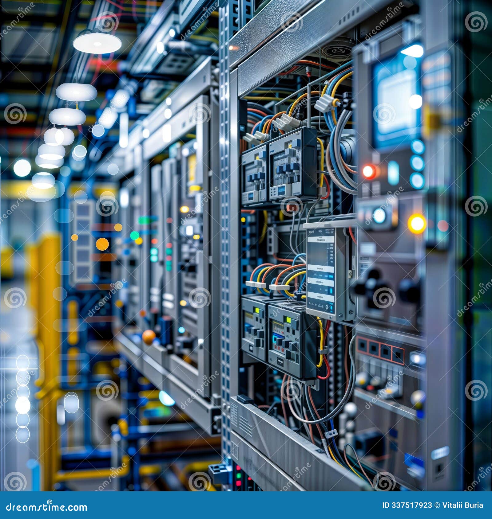 Array of Monitoring Devices in Data Center Control Panel, Generative Ai ...