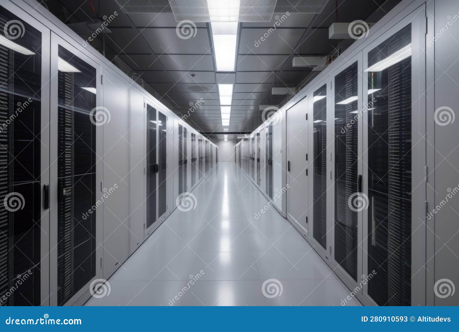 Data Center with Security and Fire Prevention Systems, Including Smoke ...