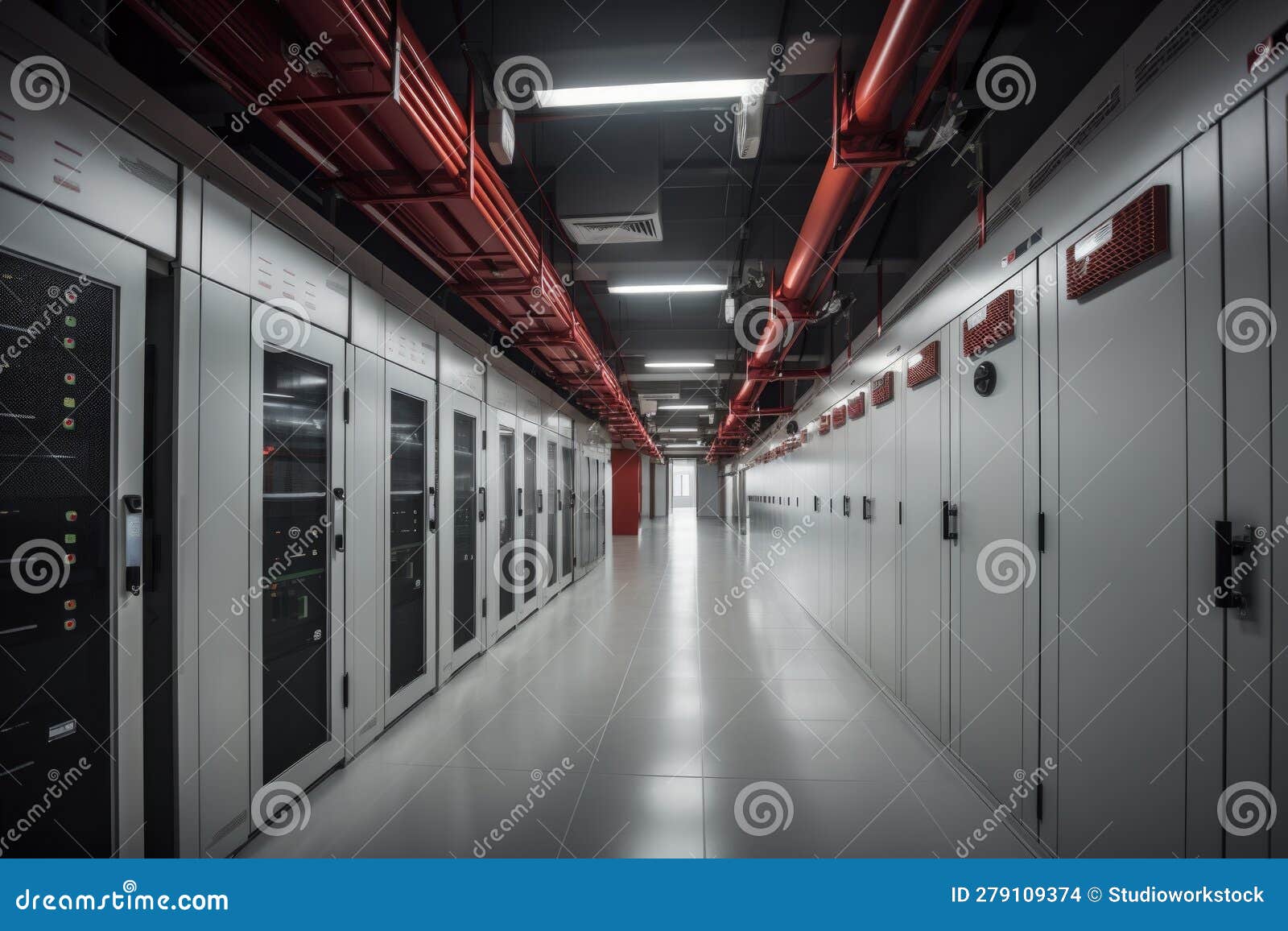 Data Center with Security and Fire Prevention Systems, Including Smoke ...