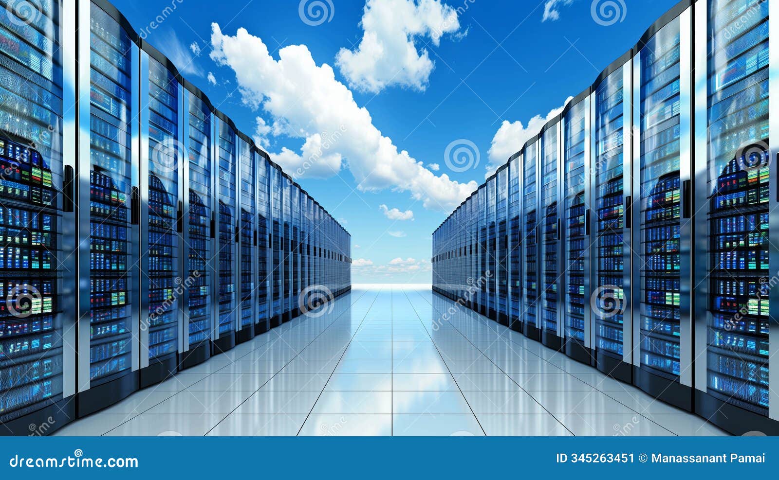 Data Center Security Room with Engineer Control Internet Connection ...