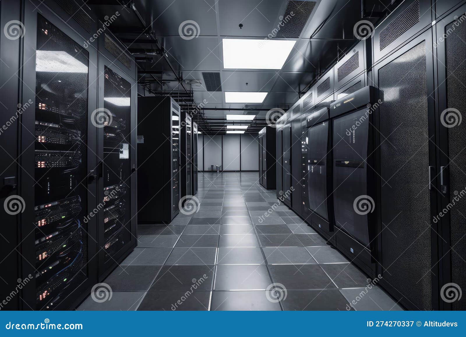 Data Center with Security System, Including Guards and Alarms Stock ...