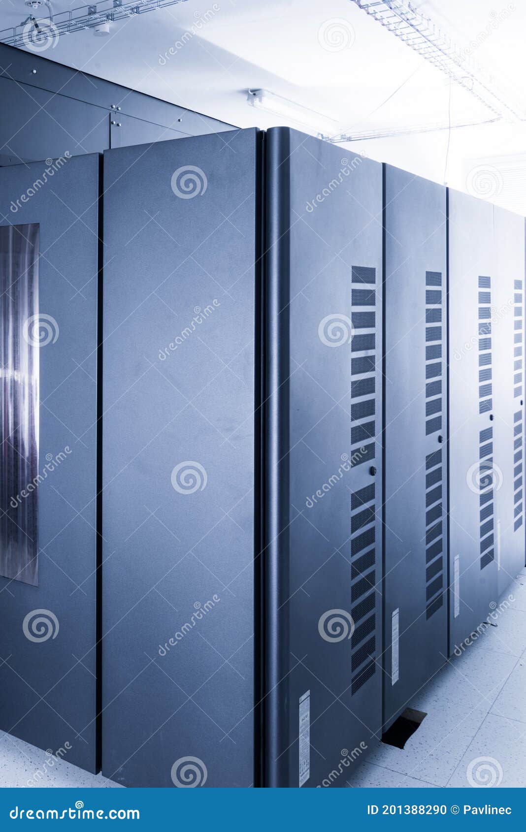 Data Center with Server Cabinets Stock Photo - Image of mainframe ...