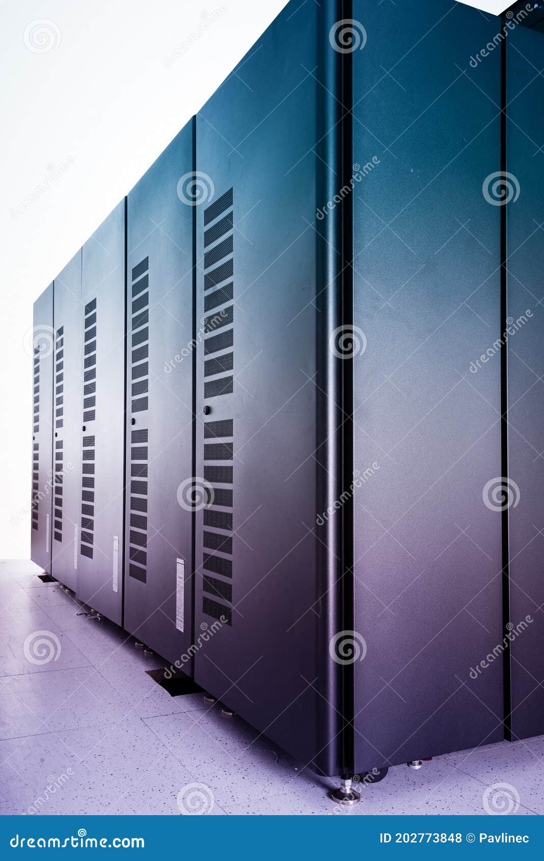 Data Center with Server Cabinets Stock Photo - Image of cluster ...