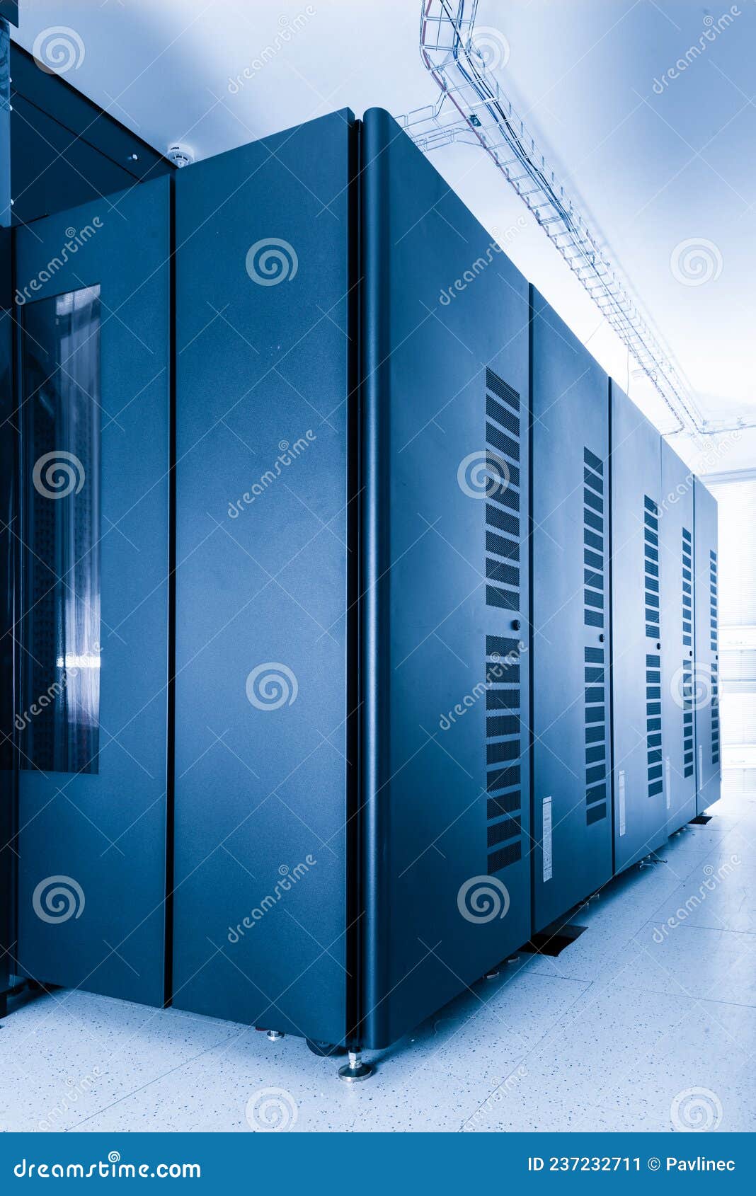 Data Center with Server Cabinets Stock Image - Image of internet ...