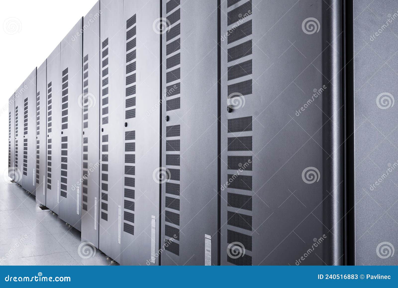 Data Center with Server Cabinets Stock Image - Image of array, cloud ...
