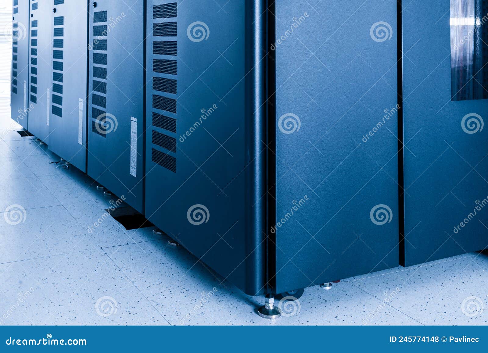 Data Center with Server Cabinets Stock Photo - Image of connection ...