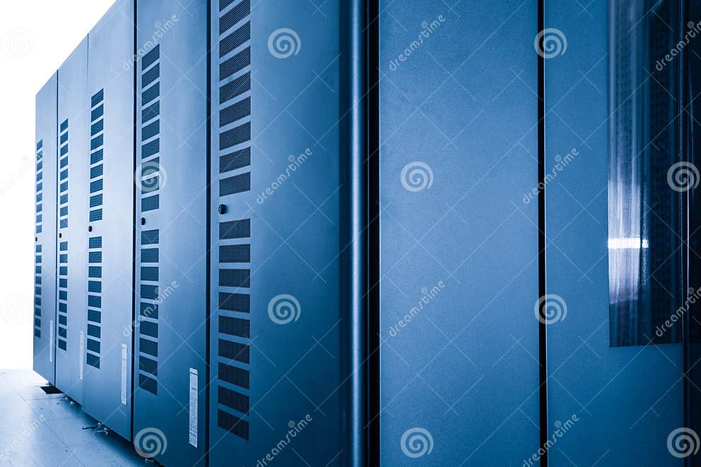 Data Center with Server Cabinets Stock Photo - Image of database ...