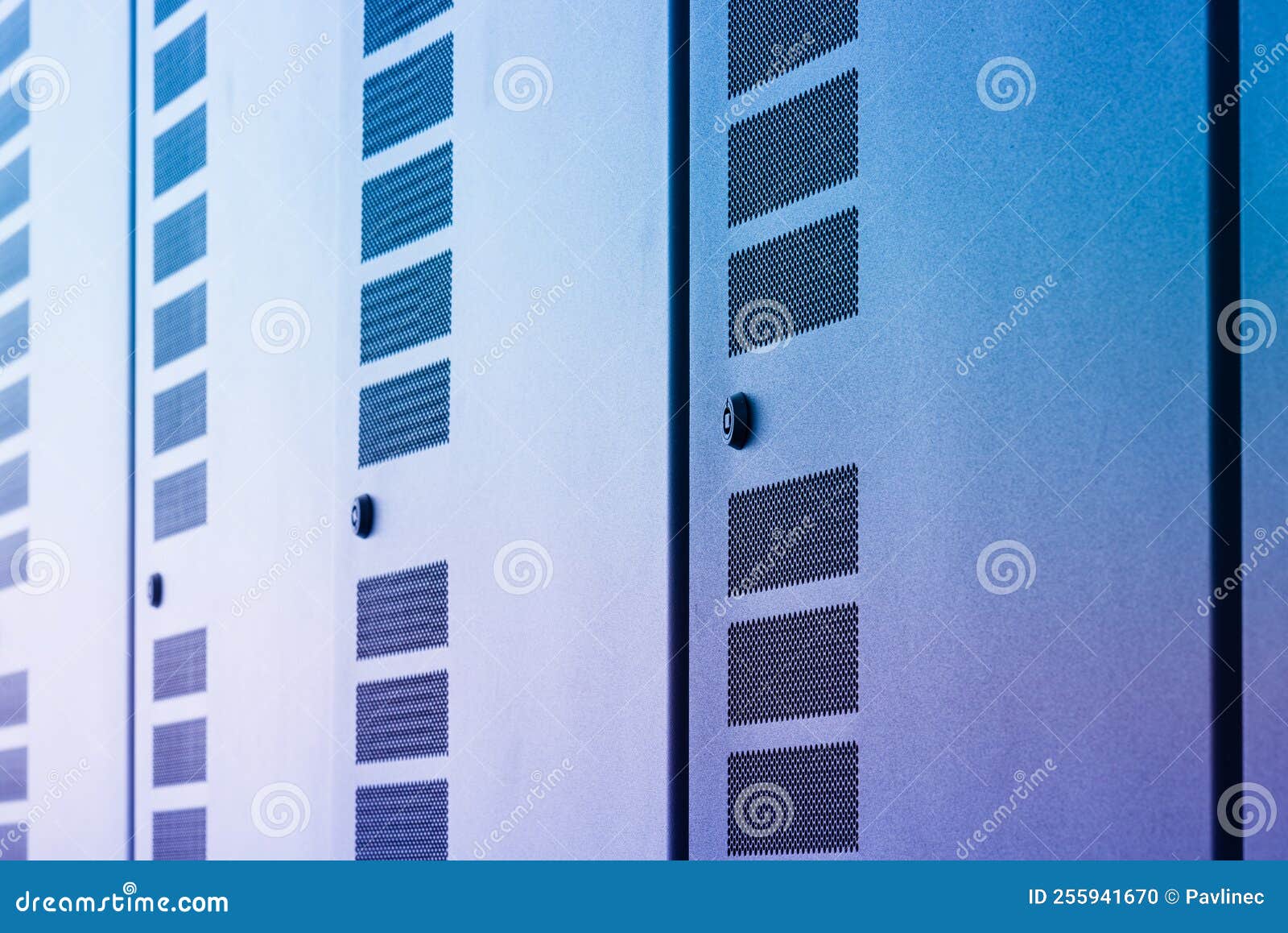 Data Center with Server Cabinets Stock Photo - Image of connection ...