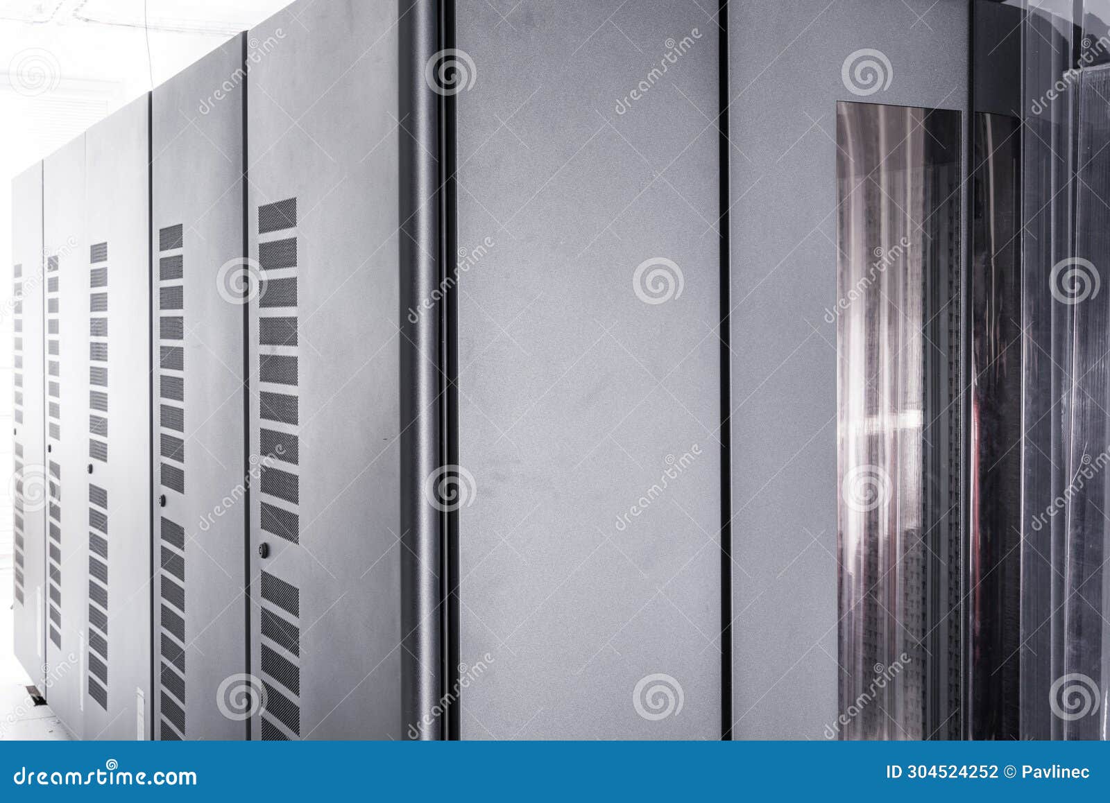 Data Center with Server Cabinets Stock Photo - Image of computing ...