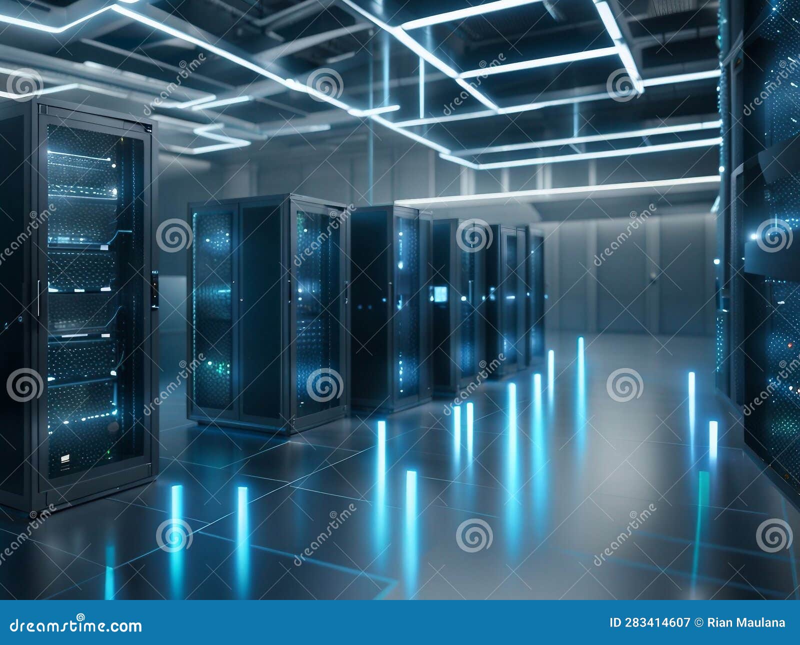 Data Center Server Cloud Computing Facility Stock Illustration ...