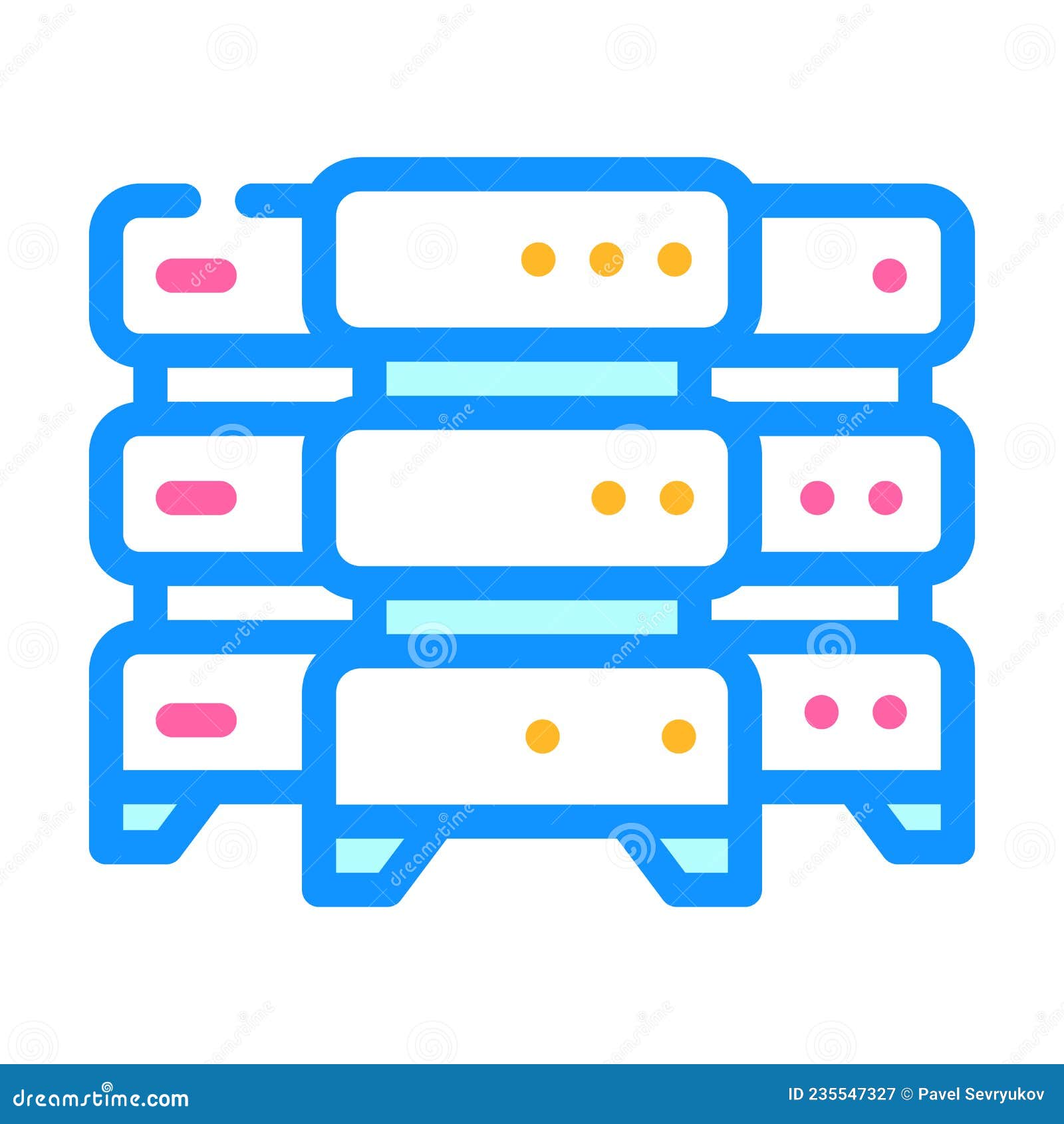 Data Center Server Color Icon Vector Illustration Stock Vector ...