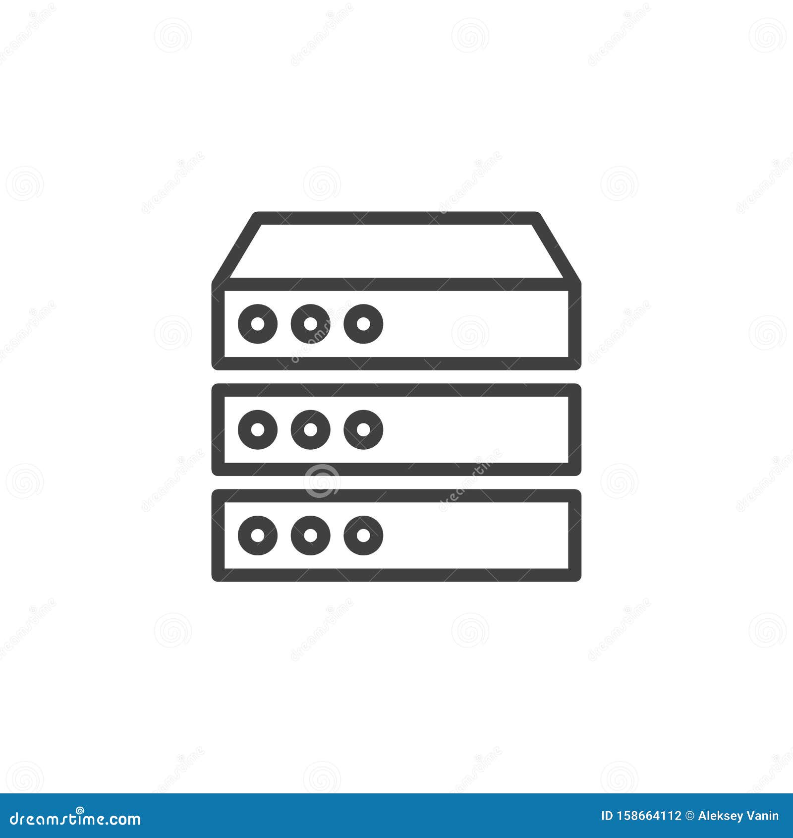 Data Center, Server Line Icon Stock Vector - Illustration of linear ...