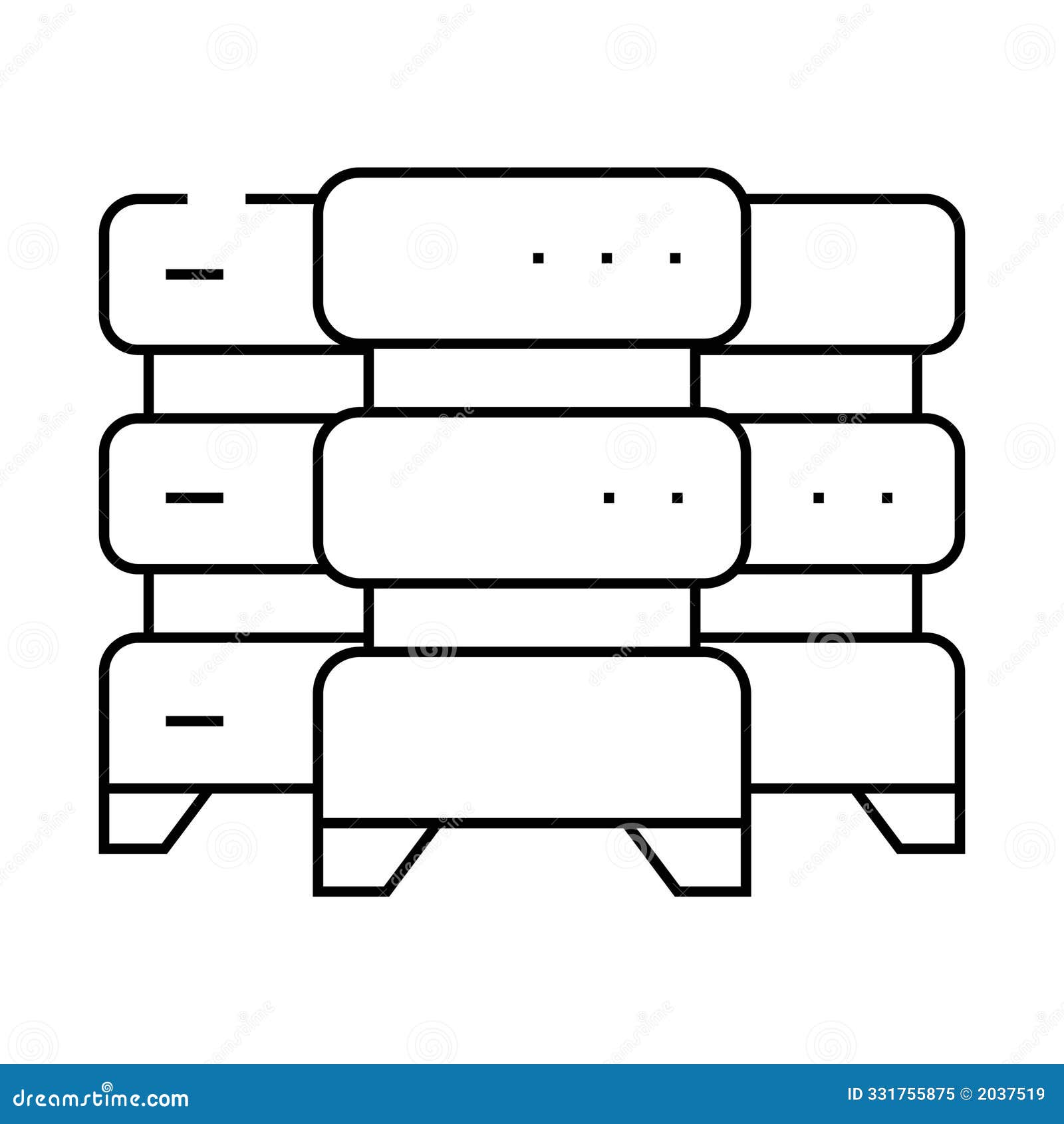 Data Center Server Line Icon Vector Illustration Stock Illustration ...