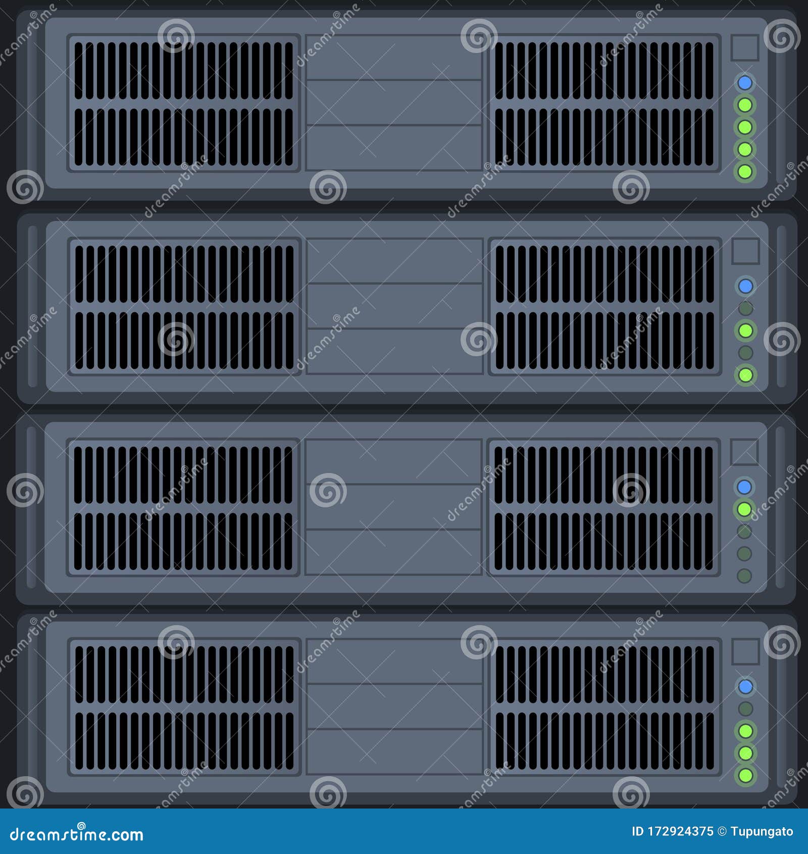 Data center server rack stock vector. Illustration of technology ...