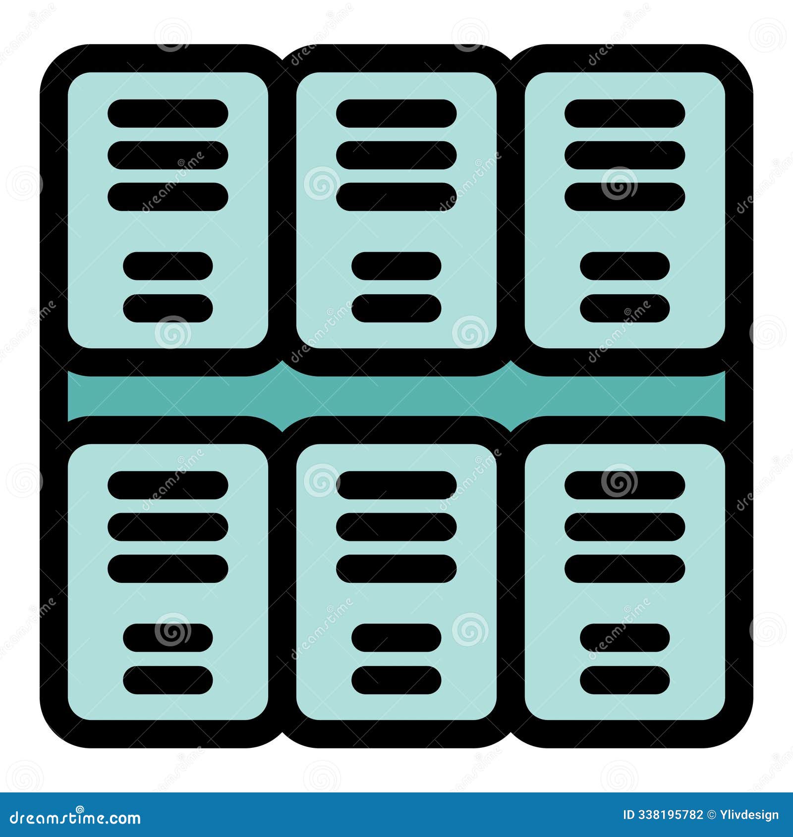 Data Center Server Rack Icon Representing Cloud Computing and Storage ...