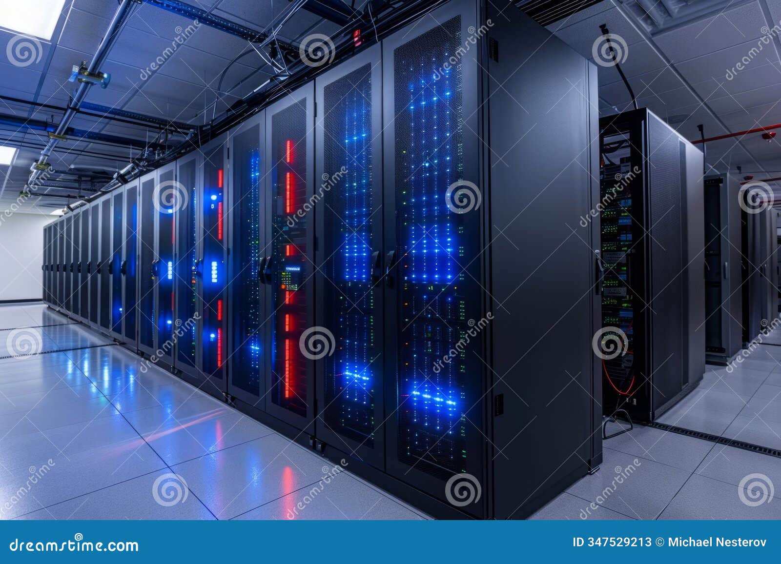 Data Center with Server Racks Stock Image - Image of information ...