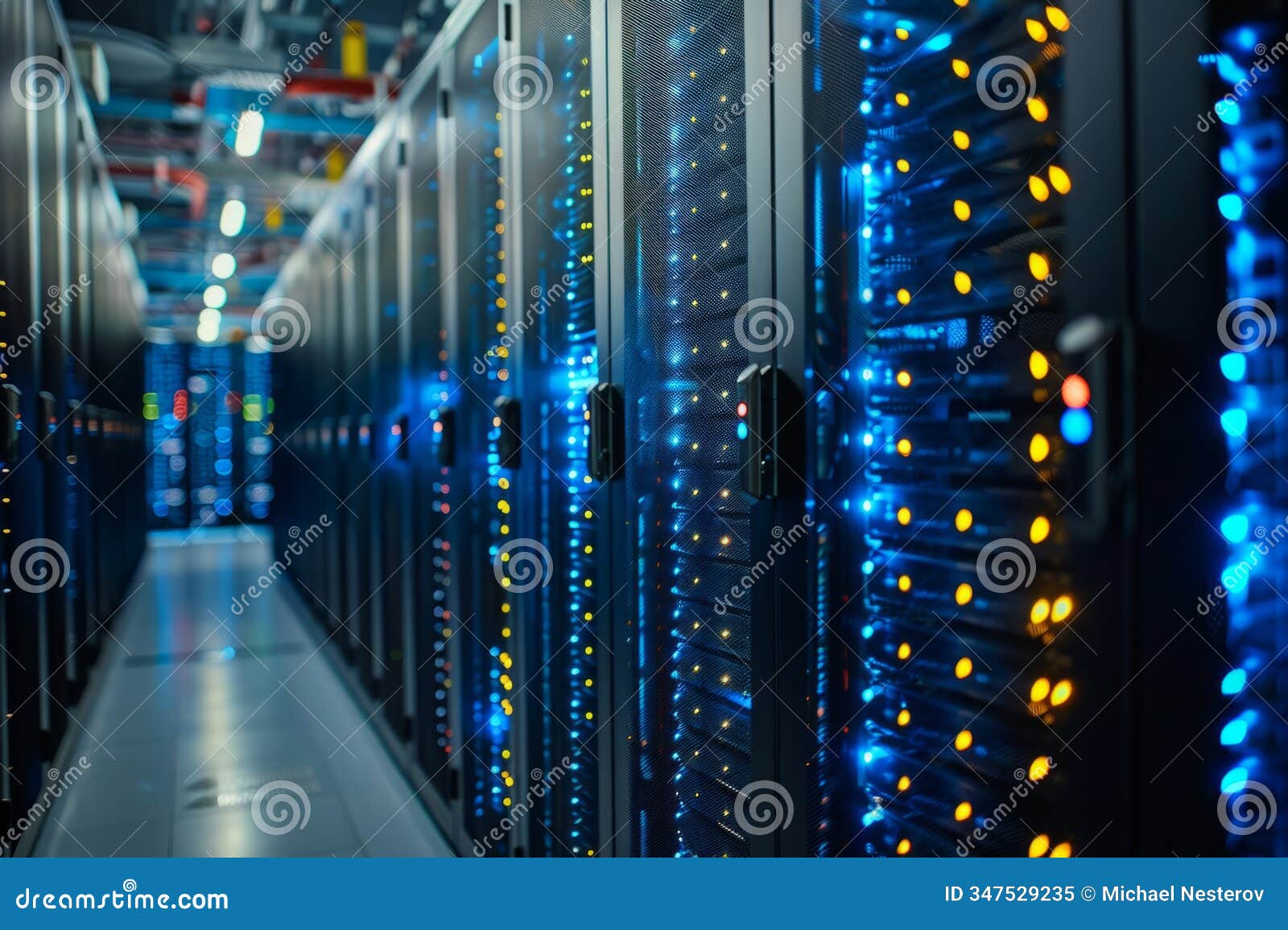 Data Center with Server Racks Stock Image - Image of mining, system ...