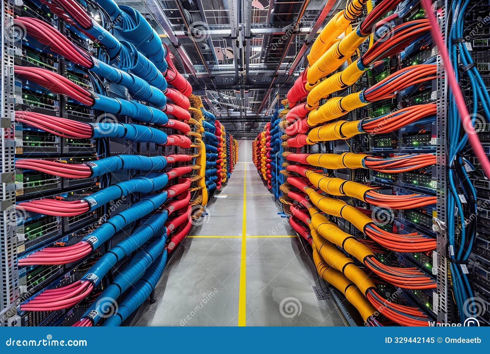 Data Center with Server Racks. Information Digitalization Starts. Cloud ...