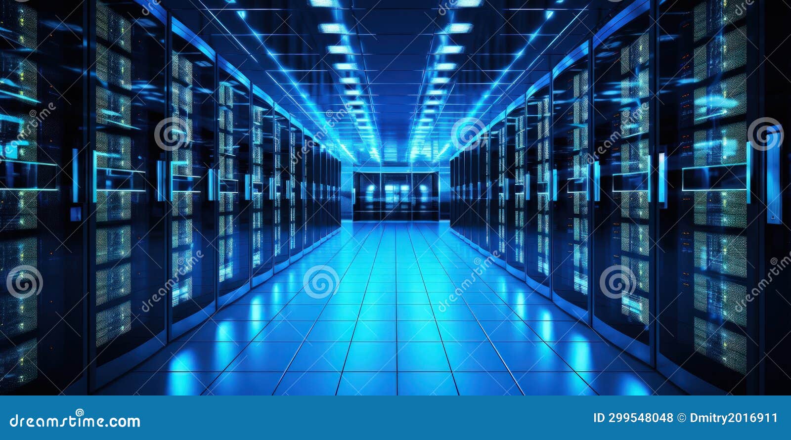 Modern Data Center Featuring Multiple Servers. Stock Photo - Image of ...
